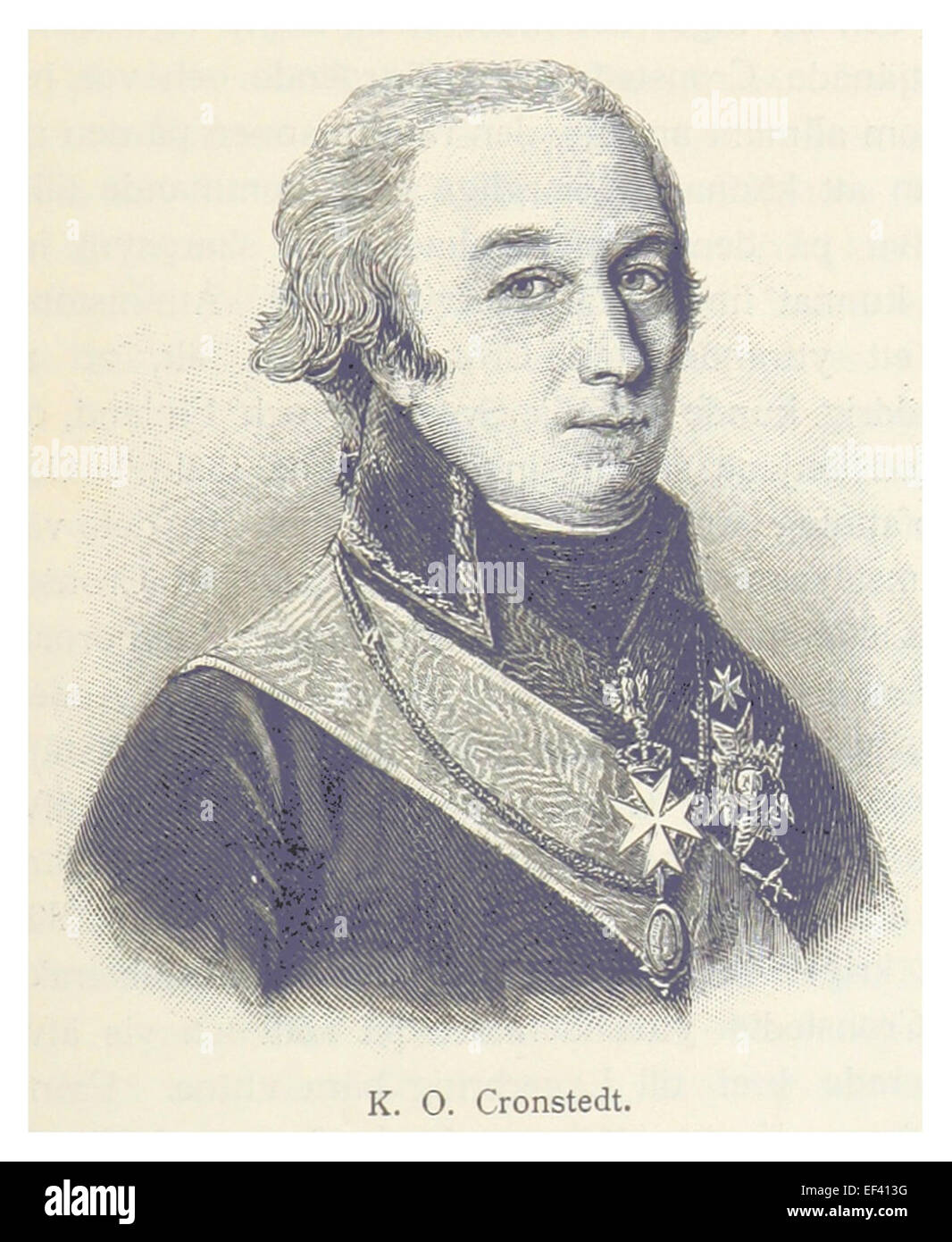 An 1897 illustration by Danielson of K.O. Cronstedt, a notable figure ...