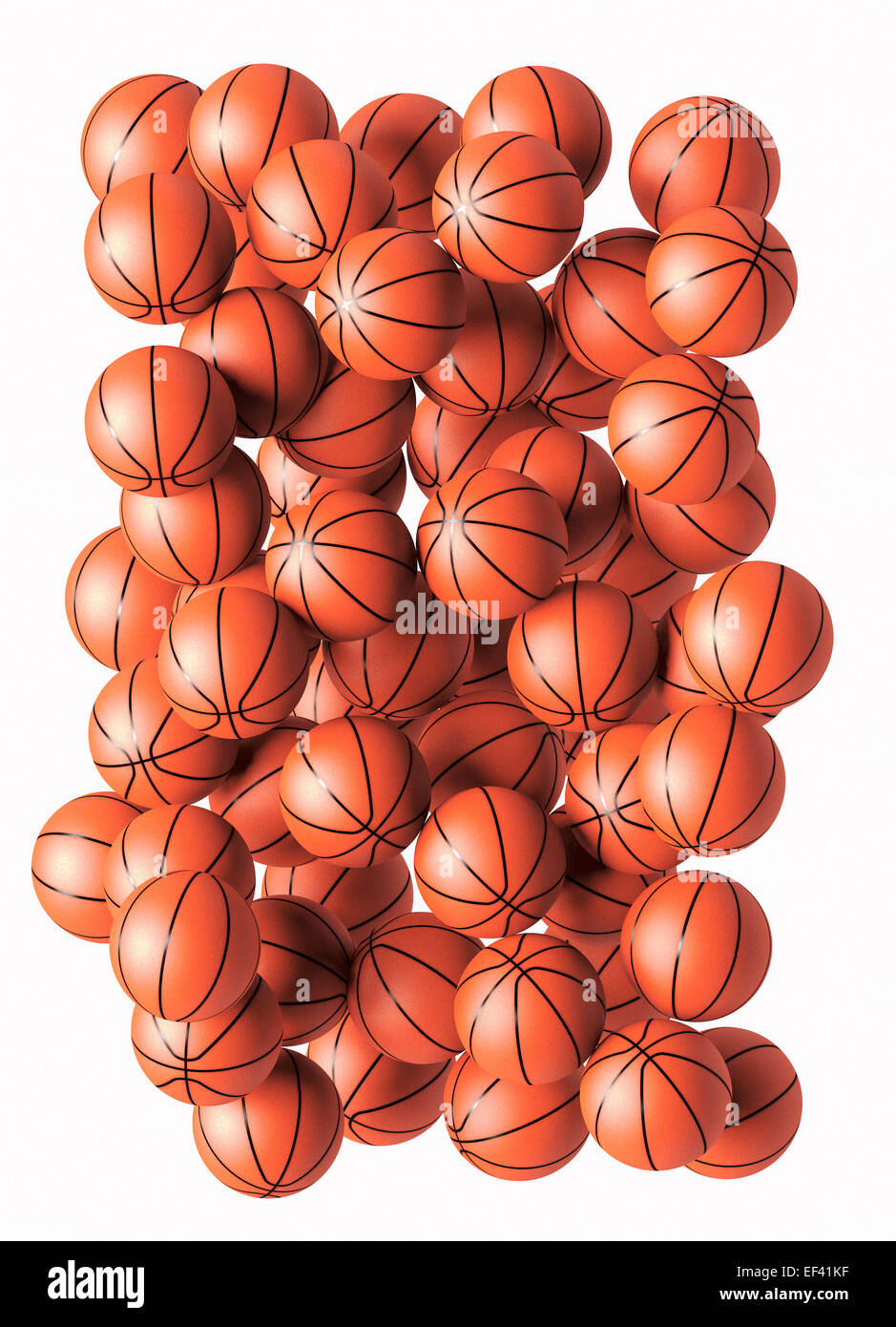 Group Of Overlapping Basketballs On White Background Stock Photo - Alamy