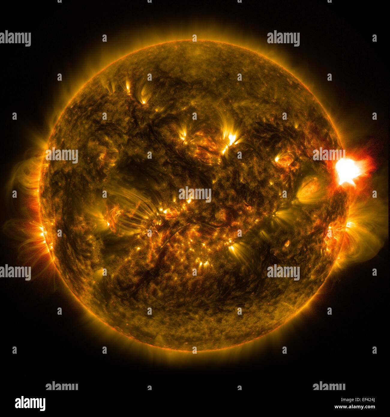 A solar flare, a sudden and intense burst of energy from the sun, is ...