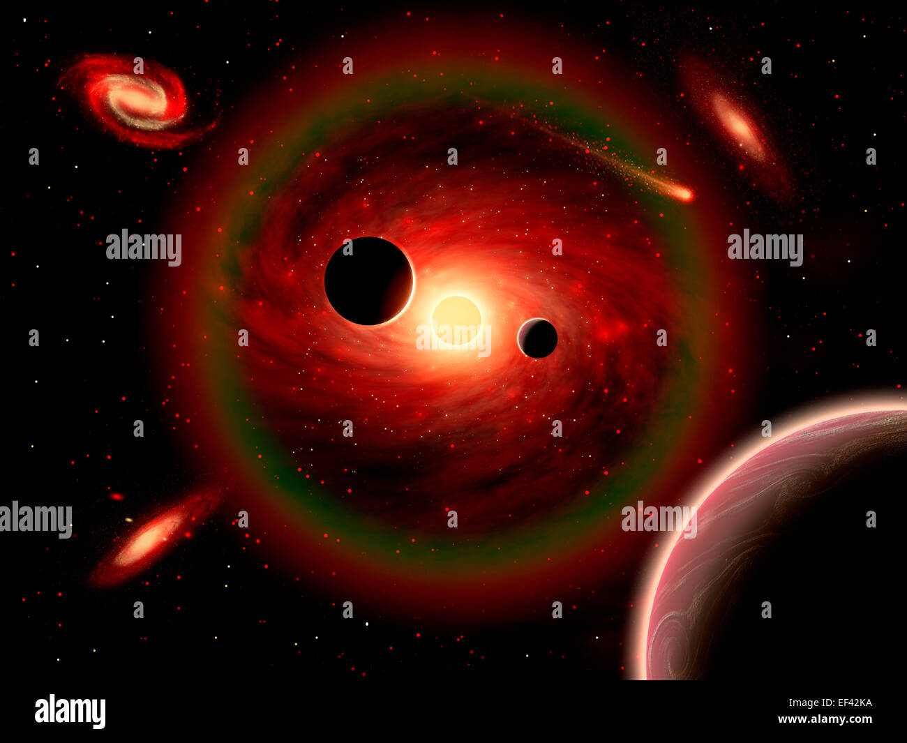 A Wondering Comet Passing Through An Alien Star System Stock Photo - Alamy