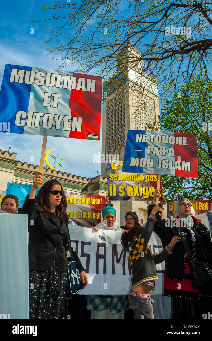 Paris, France, French Arab Muslims Demonstrating against discrimination Islamophobia, Racism ...