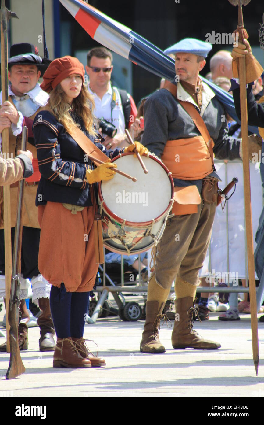 English Civil War Era Drummer Stock Photo - Alamy