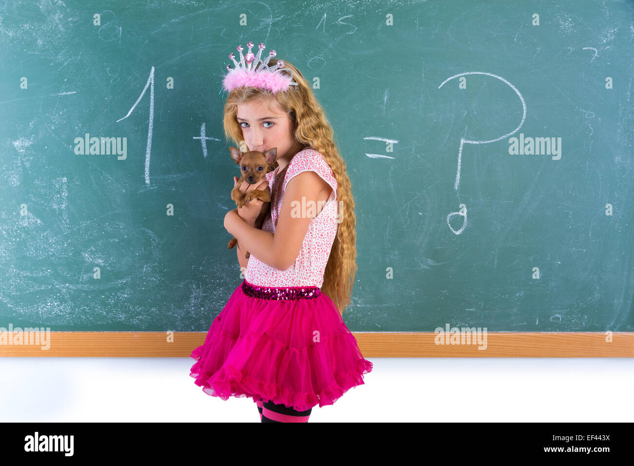 Smiling little school girl crown hi-res stock photography and images ...