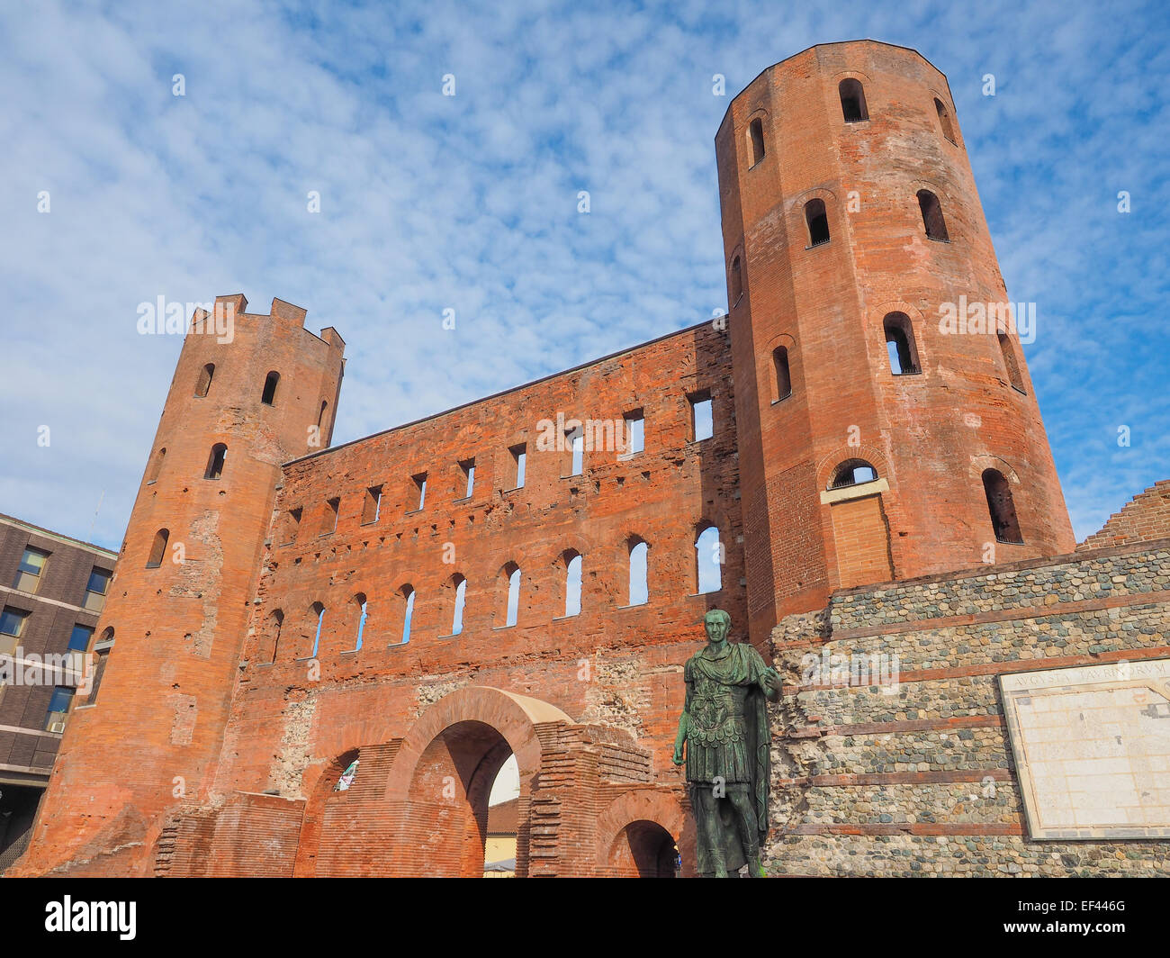 Porte Palatine ancient roman gates ruins in Turin Italy Stock Photo - Alamy