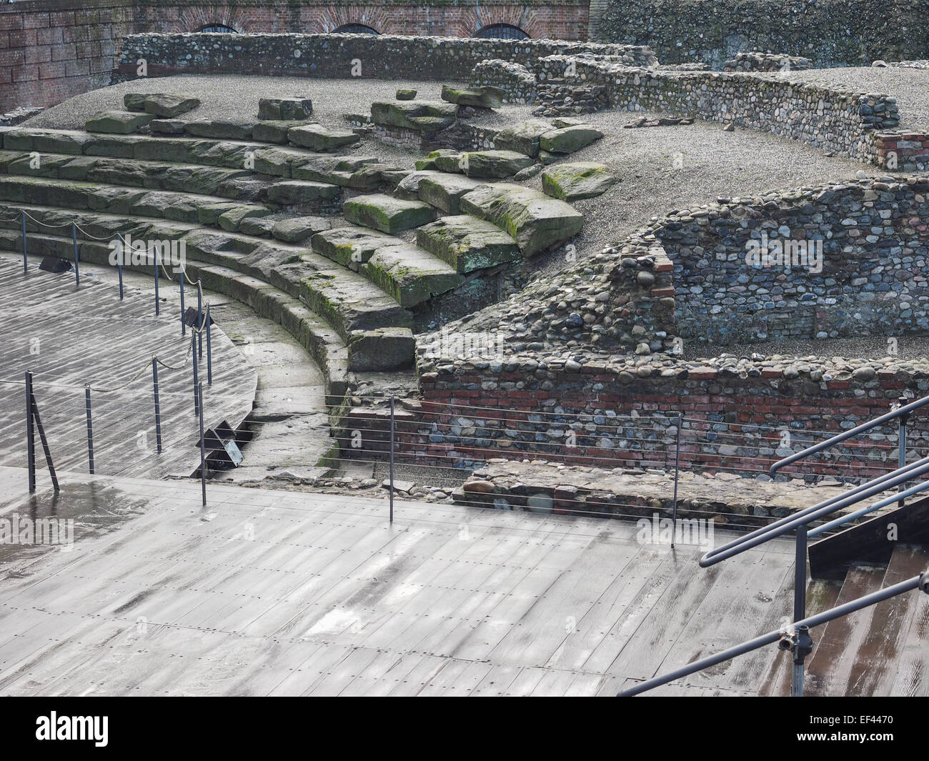 Ruins of the ancient Roman theatre in Turin Italy Stock Photo - Alamy
