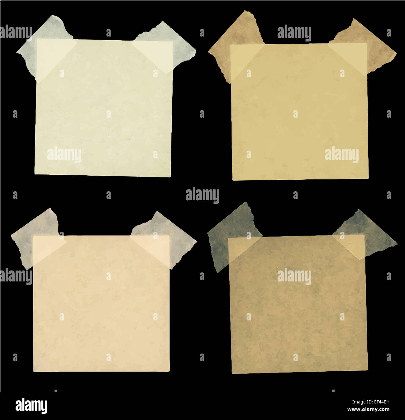 Set of various brown note papers Stock Photo - Alamy