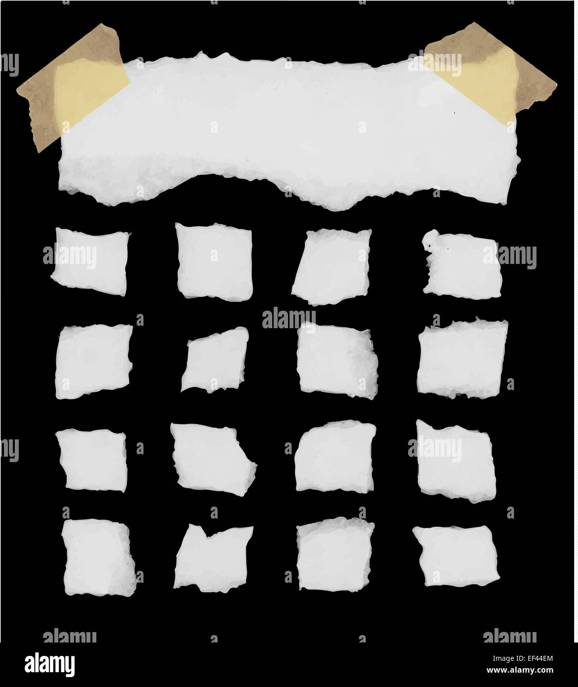 Set of various torned note papers Stock Photo - Alamy