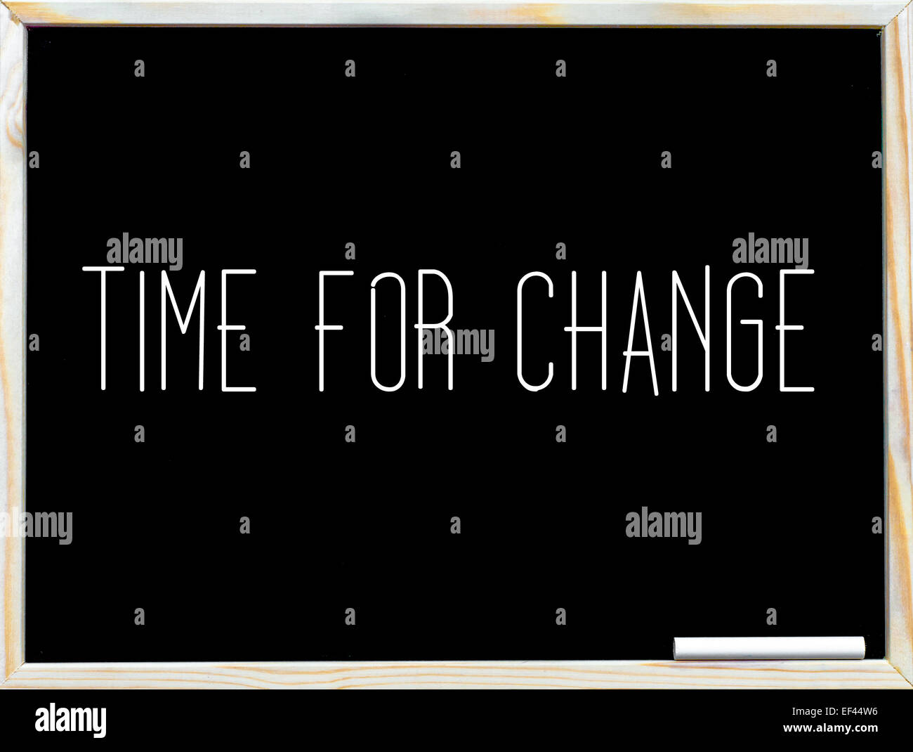 Time for Change, vintage chalk text on blackboard, colored chalk in the ...