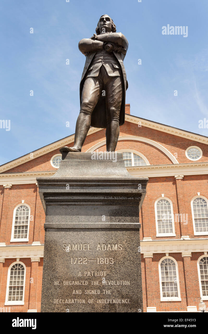 Statue of Samuel Adams outside Faneuil Hall, Boston, Massachusetts, USA ...