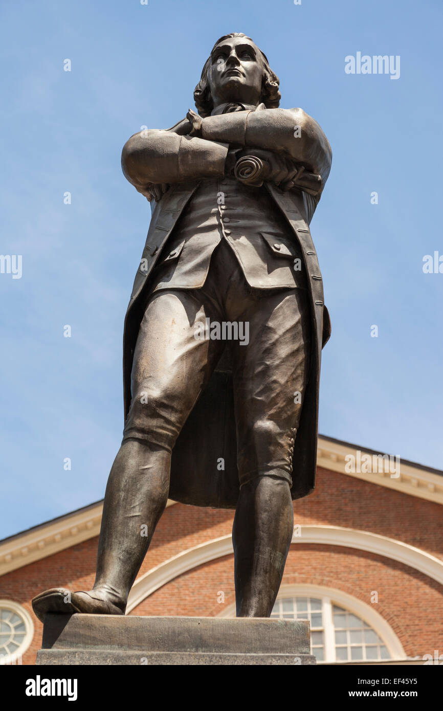 Statue of Samuel Adams outside Faneuil Hall, Boston, Massachusetts, USA ...