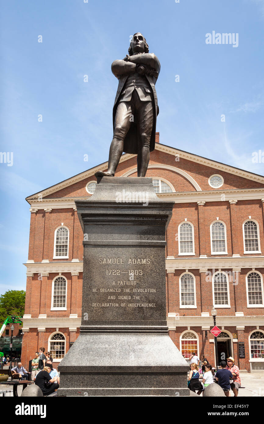 Statue of Samuel Adams outside Faneuil Hall, Boston, Massachusetts, USA ...