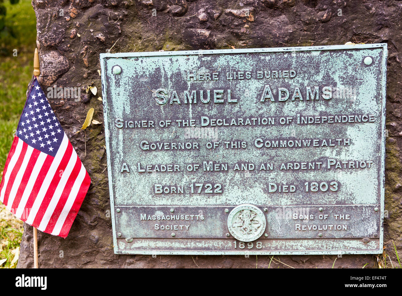 Headstone on grave of Samuel Adams, Old Granary Burying Ground, Tremont ...