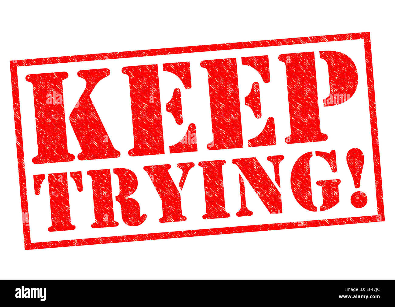 KEEP TRYING! red Rubber Stamp over a white background Stock Photo - Alamy