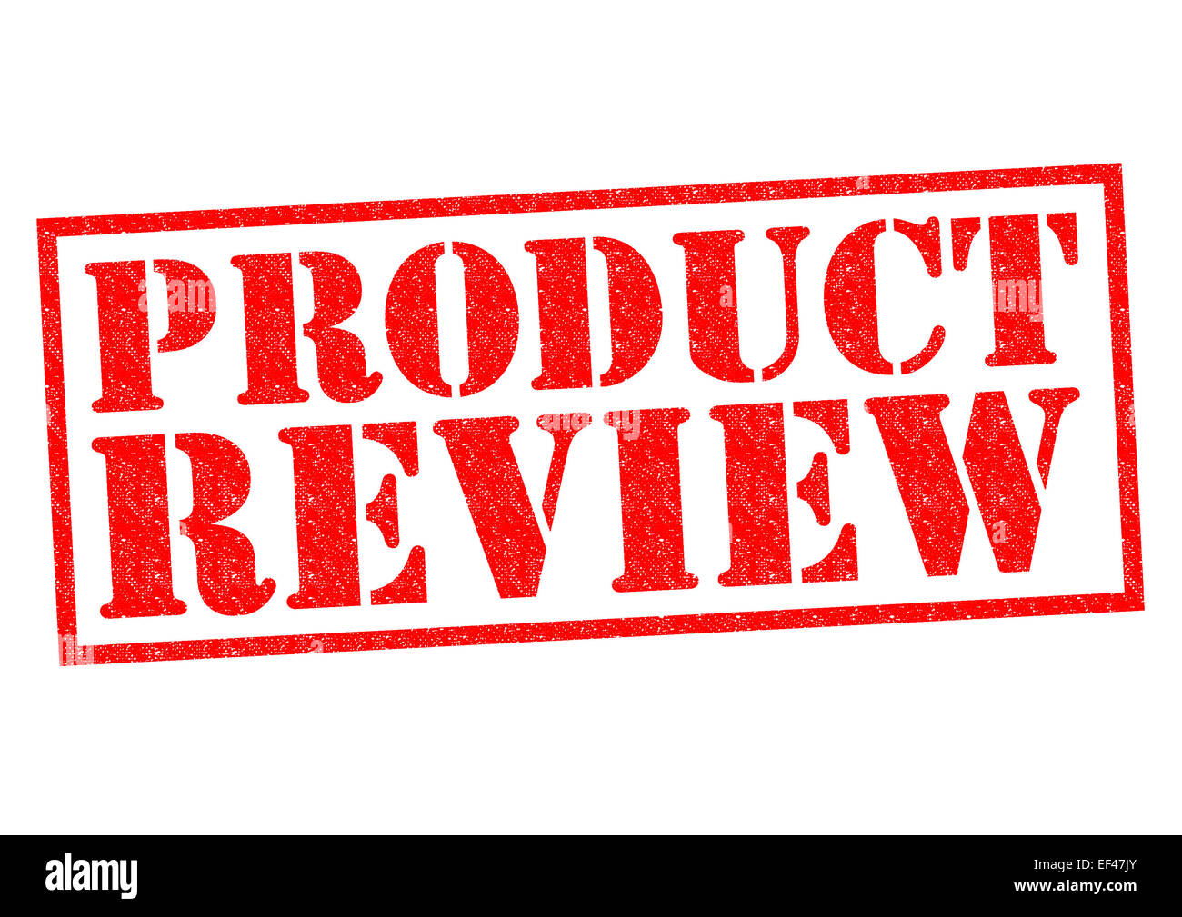PRODUCT REVIEW red Rubber Stamp over a white background Stock Photo - Alamy