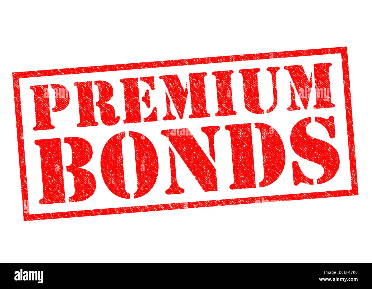 PREMIUM BONDS red Rubber Stamp over a white background Stock Photo - Alamy