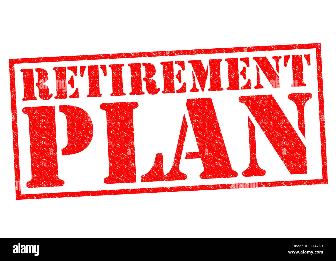 RETIREMENT PLAN red Rubber Stamp over a white background Stock Photo ...