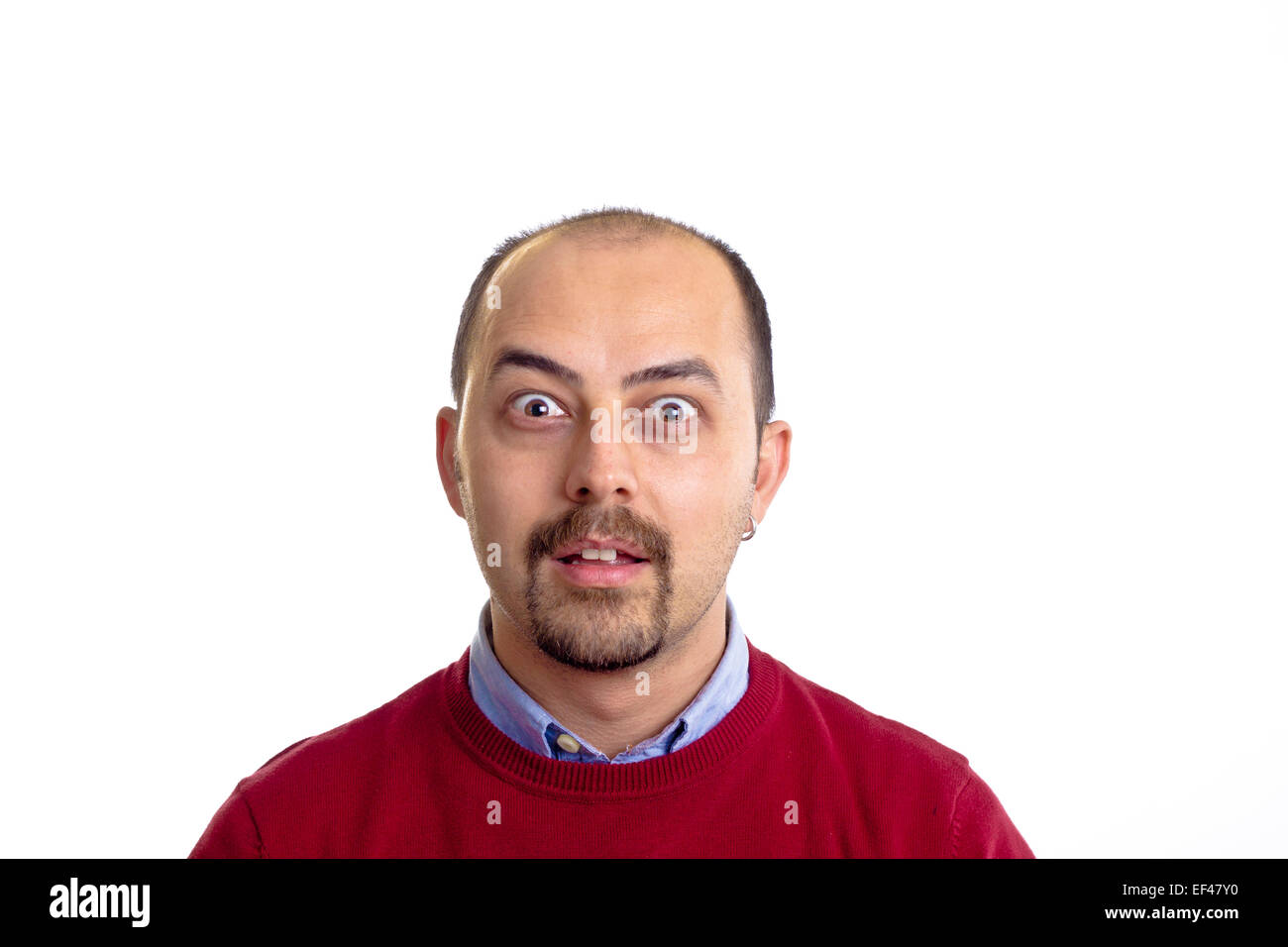 surprised man isolated on white background Stock Photo - Alamy