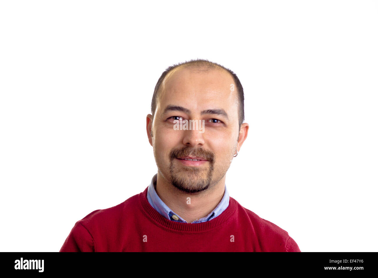 satisfied man isolated on white background Stock Photo - Alamy