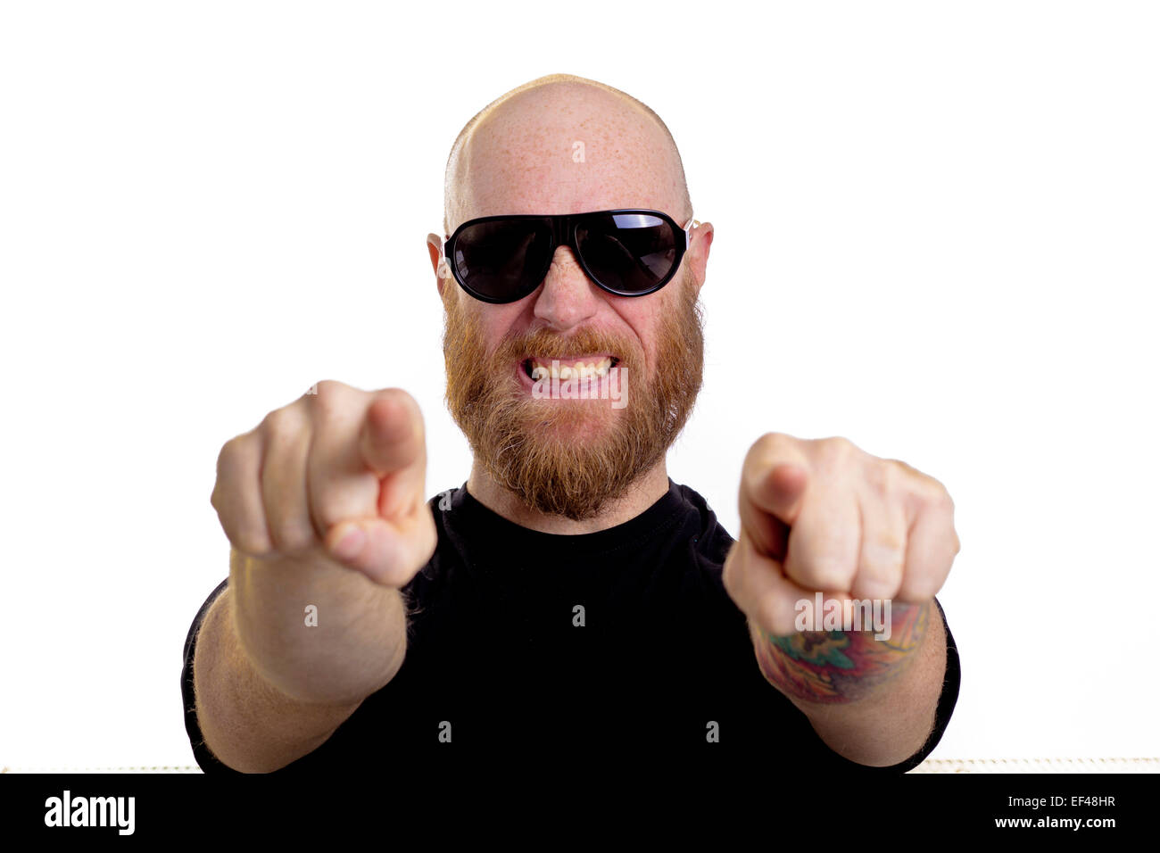 man pointing both hands Stock Photo - Alamy