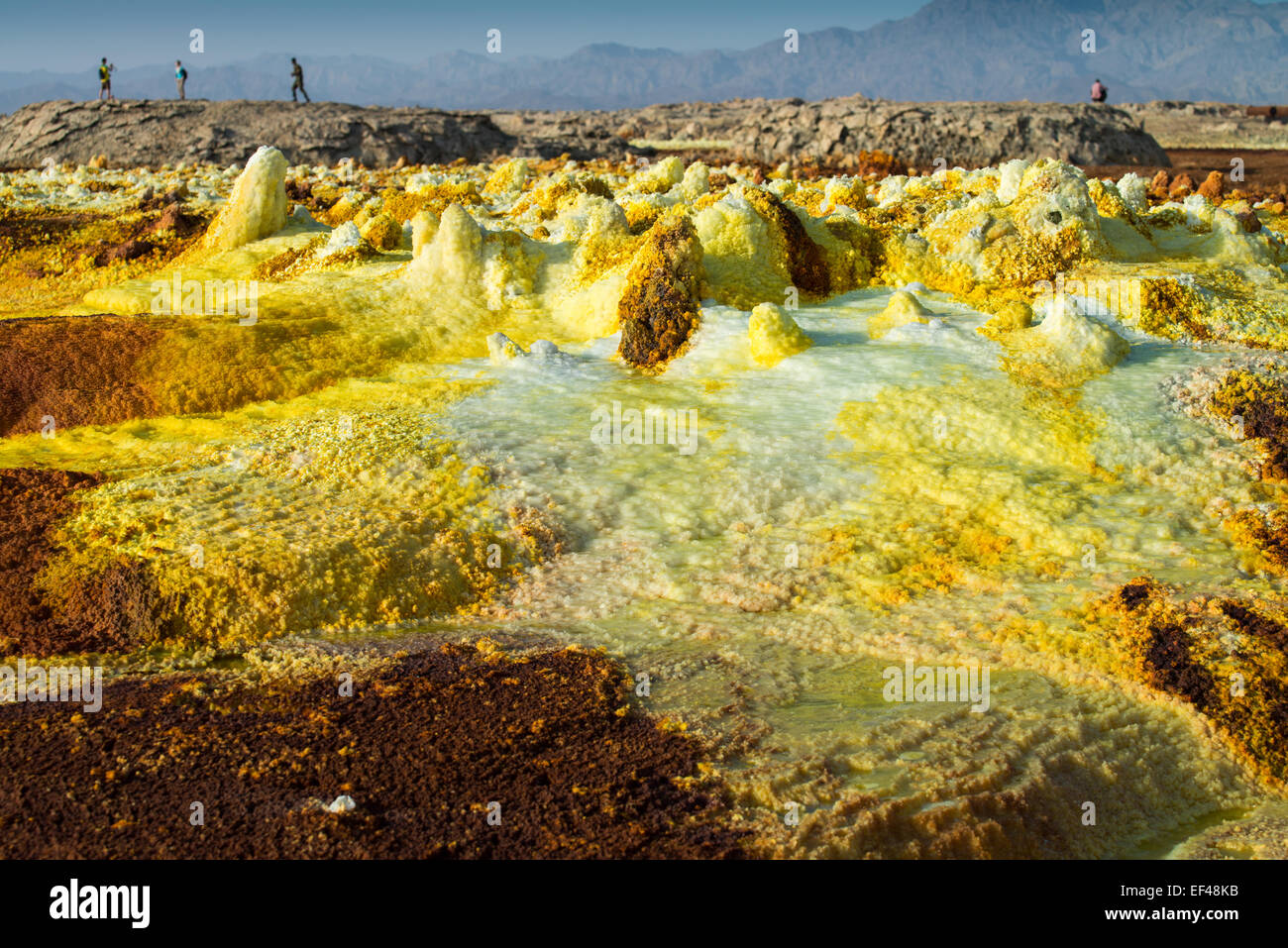 Saltwater Lake, Dallol, Danakil Desert, Ethiopia, Africa Stock Photo ...
