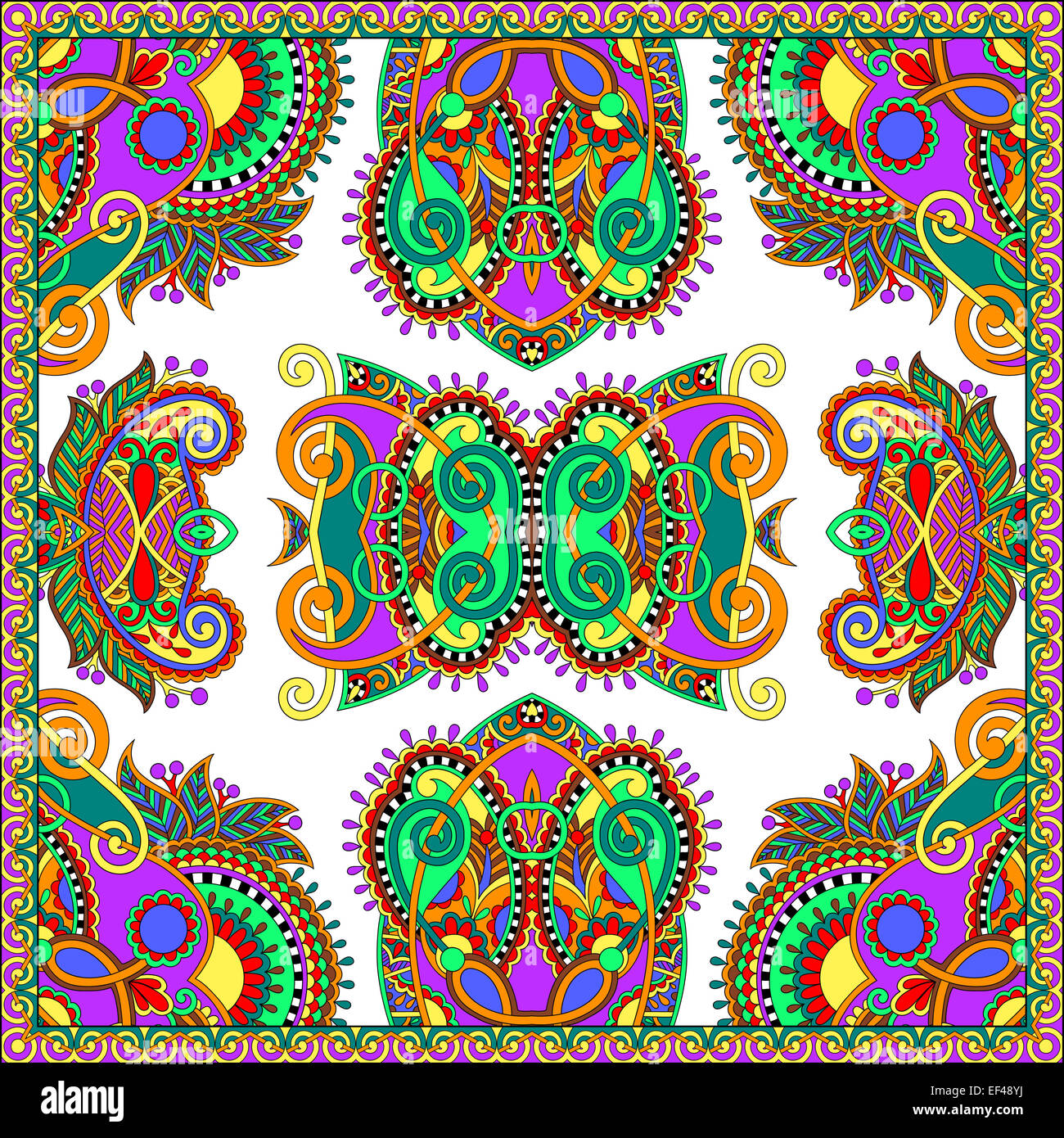 silk neck scarf or kerchief square pattern design Stock Photo - Alamy