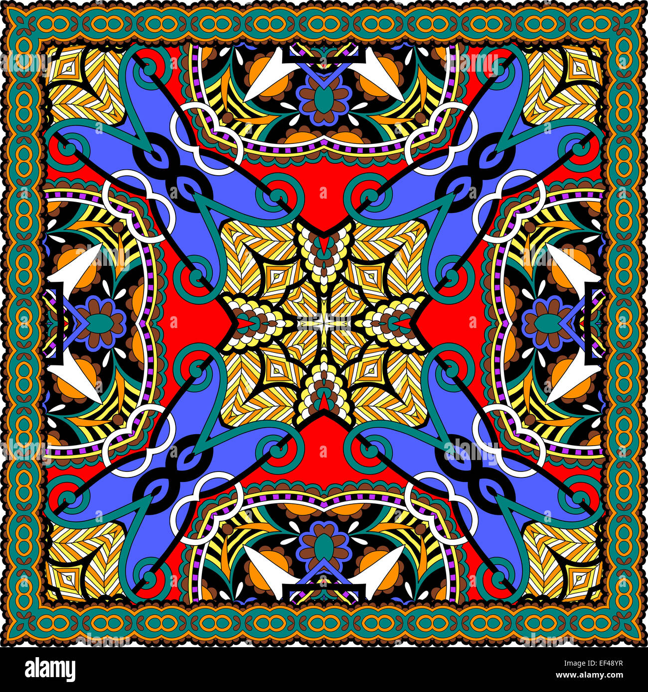 silk neck scarf or kerchief square pattern design Stock Photo - Alamy
