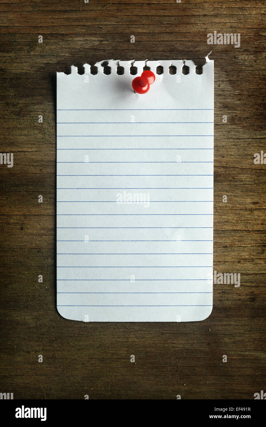 Pinned Notebook Paper Png