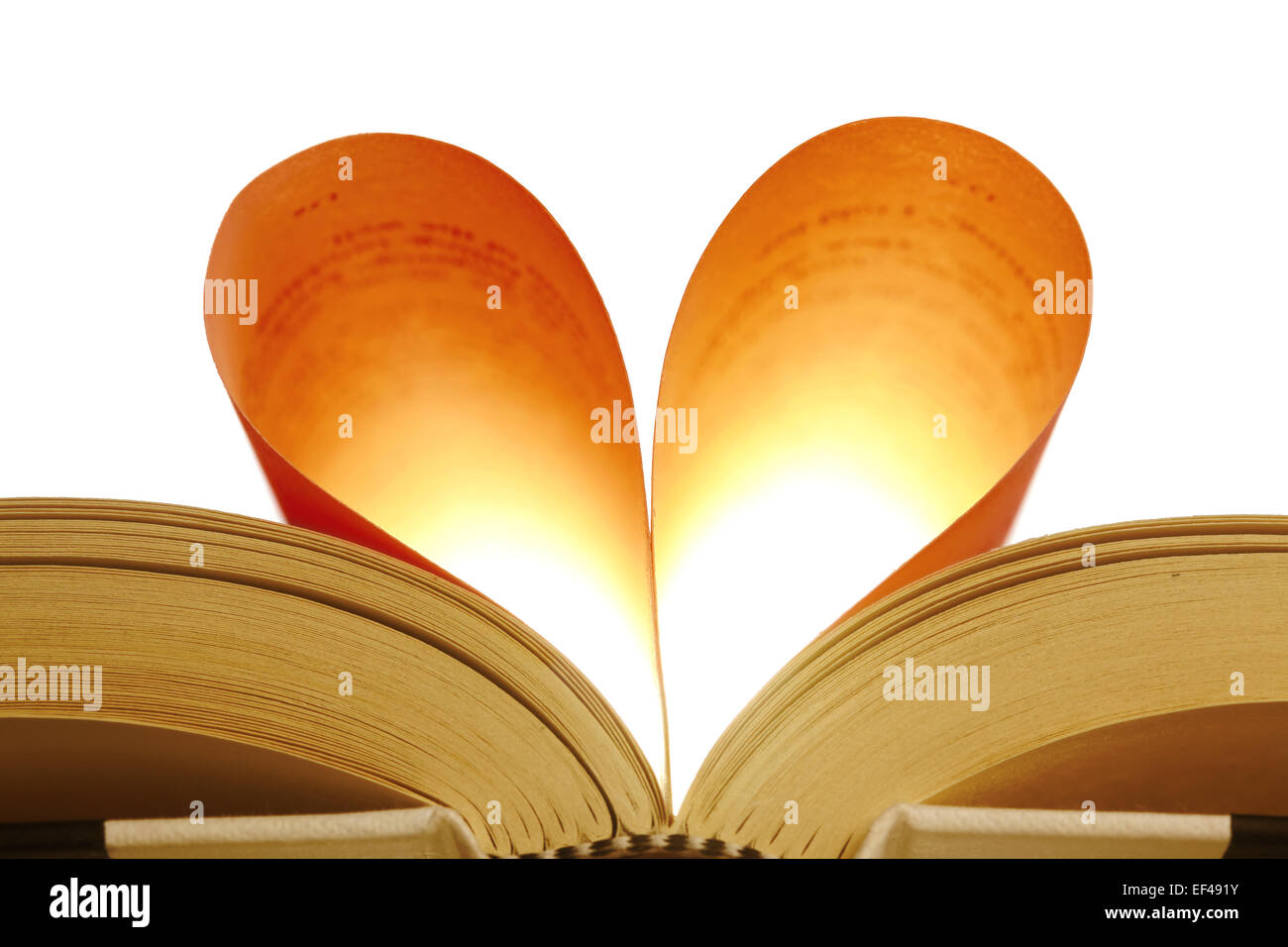 Book pages in the shape of a heart Stock Photo - Alamy