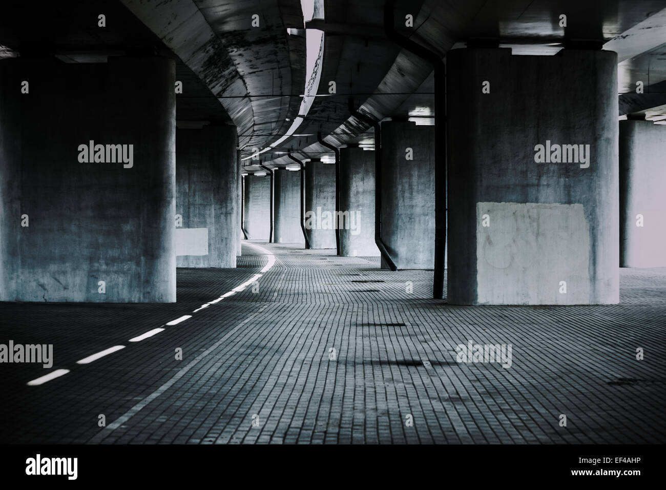 Urban background with big road bridge. Dark contrast colors Stock Photo ...
