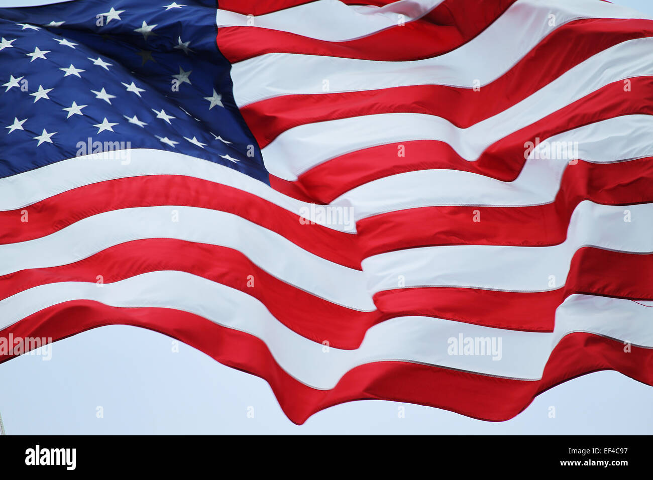 American flag fluttering in the wind Stock Photo - Alamy