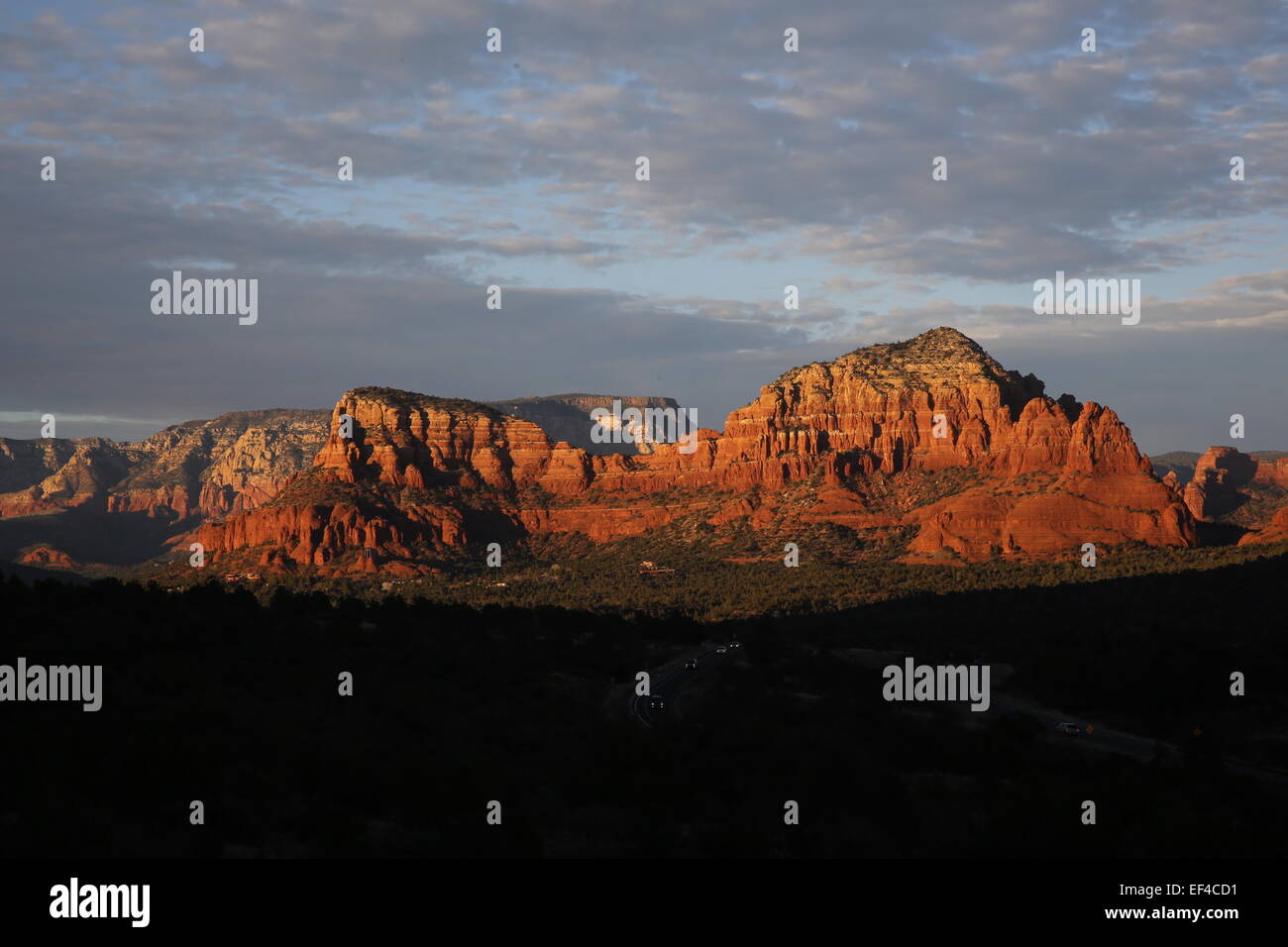 shiprock at sunset. sedona, arizona photo by jen lombardo Stock Photo ...