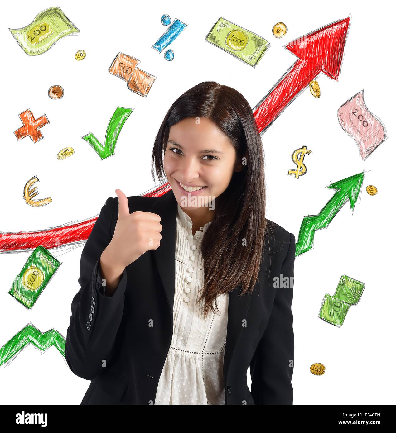 Finance growth businesswoman Stock Photo - Alamy
