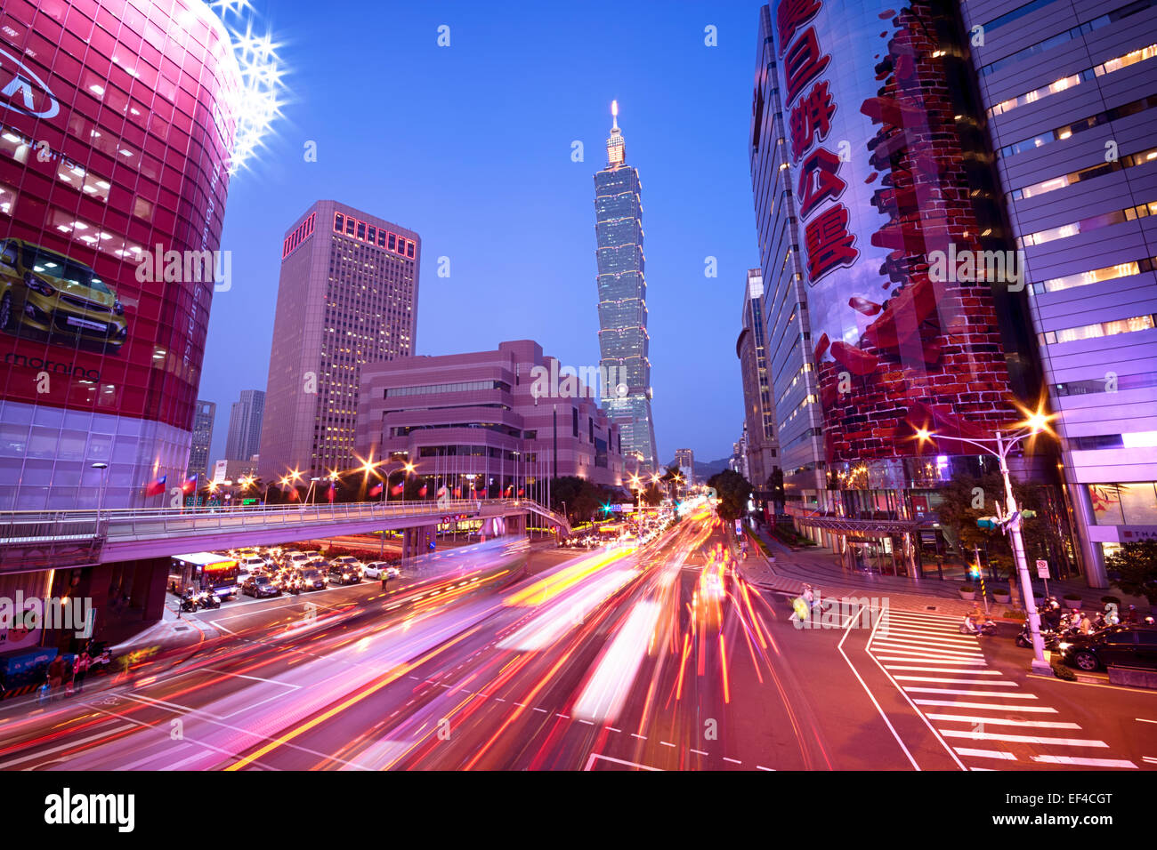 Taipei, Taiwan - Dec 30, 2014: Taipei, Xinyi District at night ...