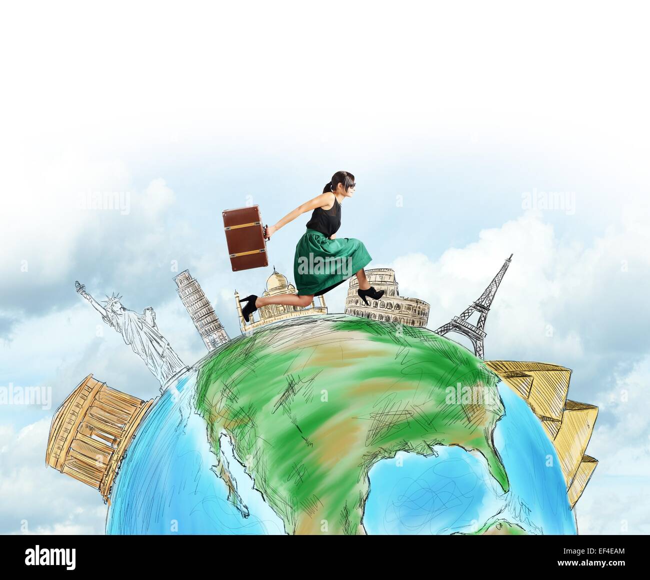 Tourist runs in the world Stock Photo - Alamy