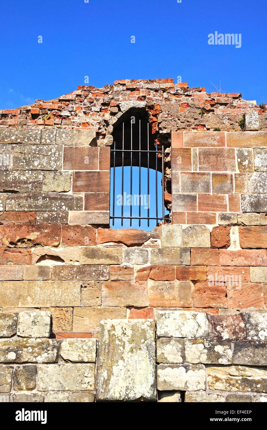 View of the Gothic Revival castle ruin window detail, Stafford ...