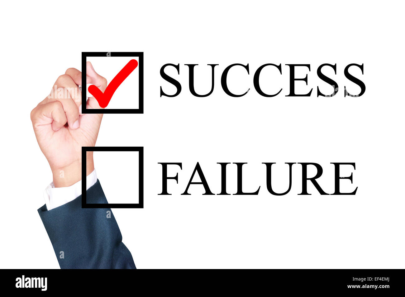 success is answer choose by businessman tick choice whiteboard white ...