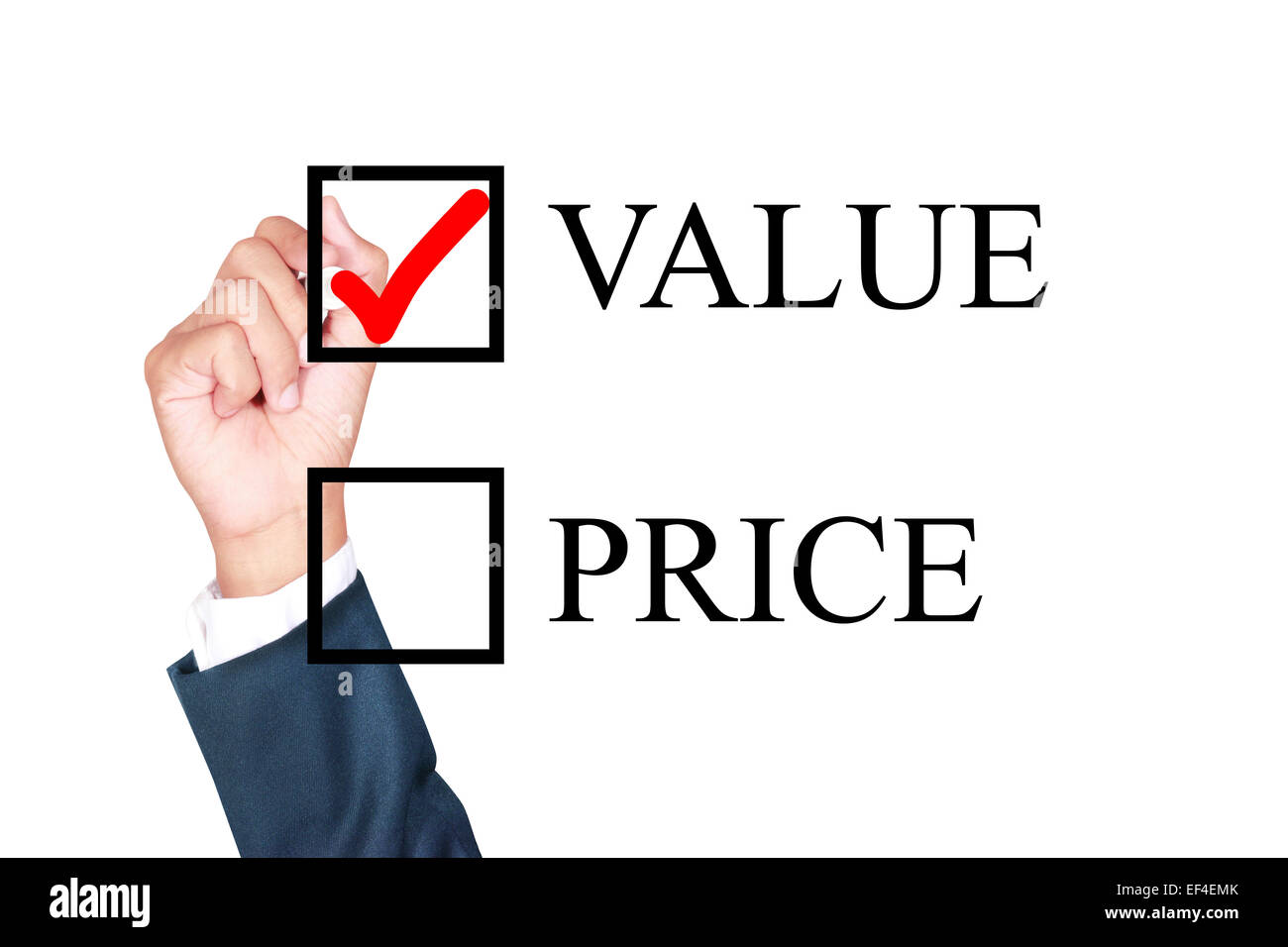 value is answer choose by businessman tick choice whiteboard white ...