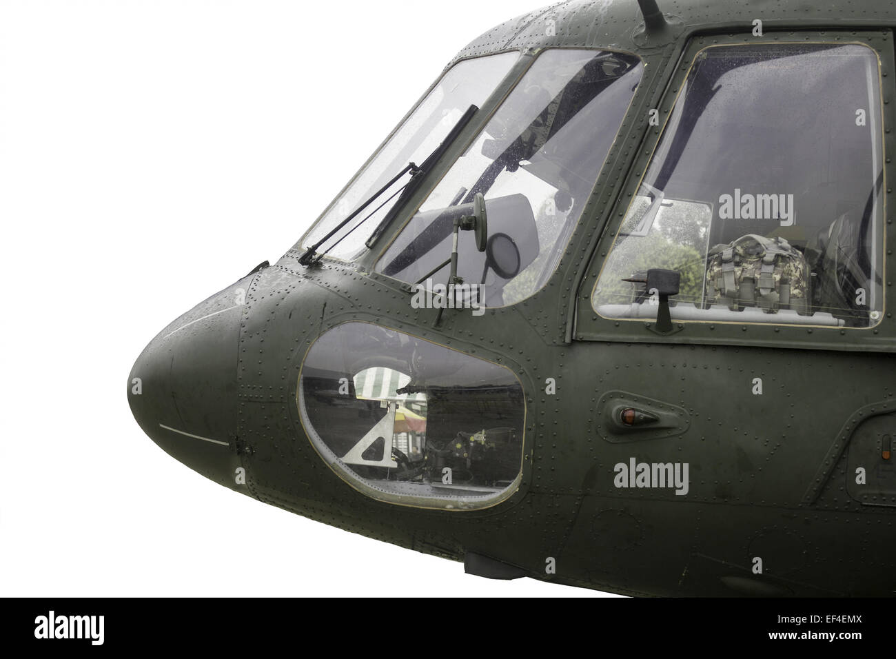military helicopter head isolated on white Stock Photo - Alamy