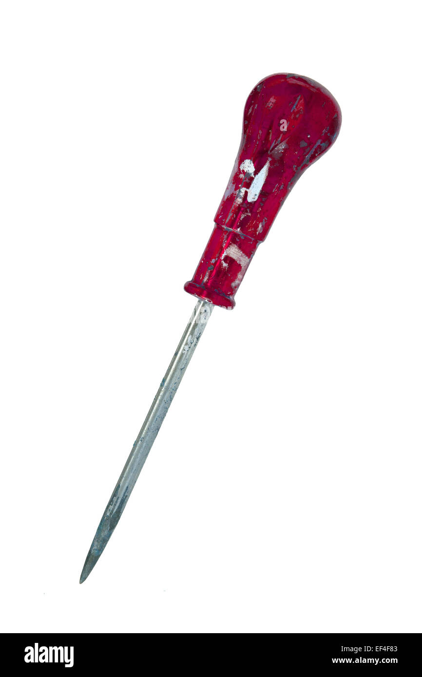 Old ice pick isolated on white background Stock Photo - Alamy