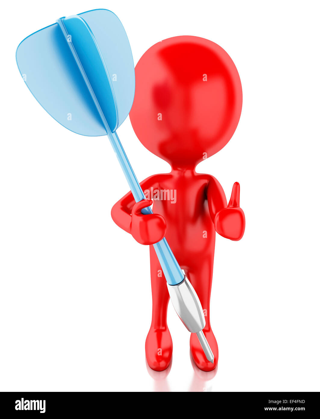 3d renderer image. Red people with blue darts. success in business ...