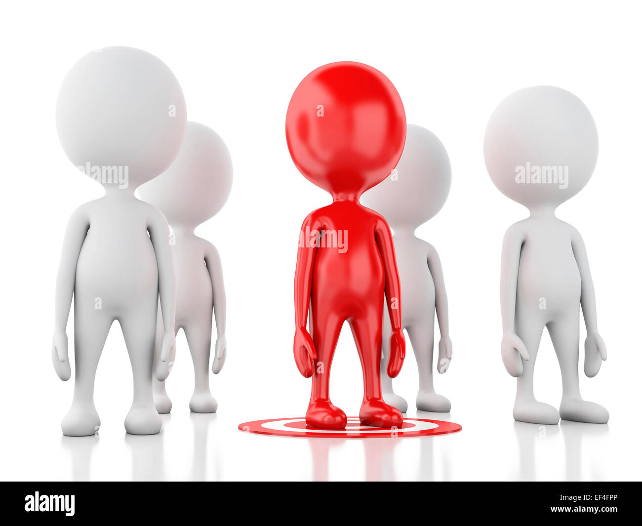 3d renderer image. Red man on target. Business leadership success ...