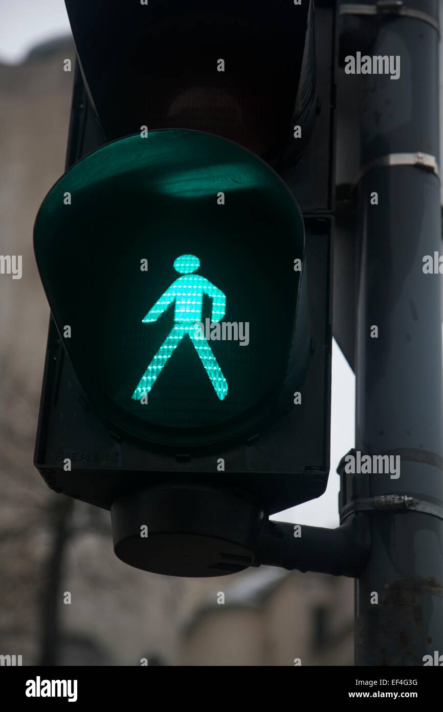 Pedestrian crossing on green. Walk! Stock Photo - Alamy