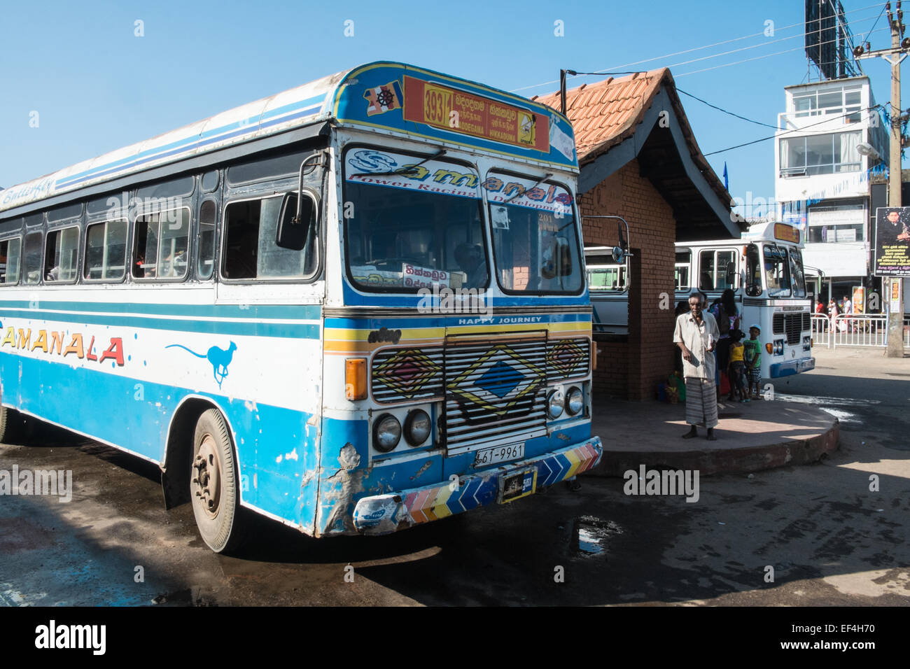 Ashok-Leyland bus at Hikkaduwa Bus Station,Galle, Sri Lanka Stock Photo ...