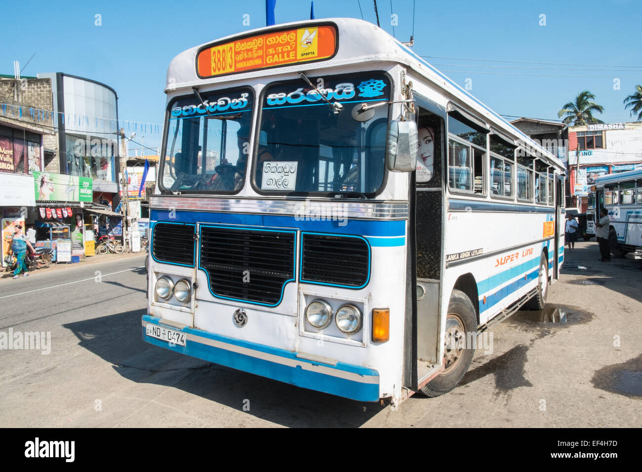 Ashok-Leyland local bus at Hikkaduwa Bus Station,Galle, Sri Lanka Stock ...