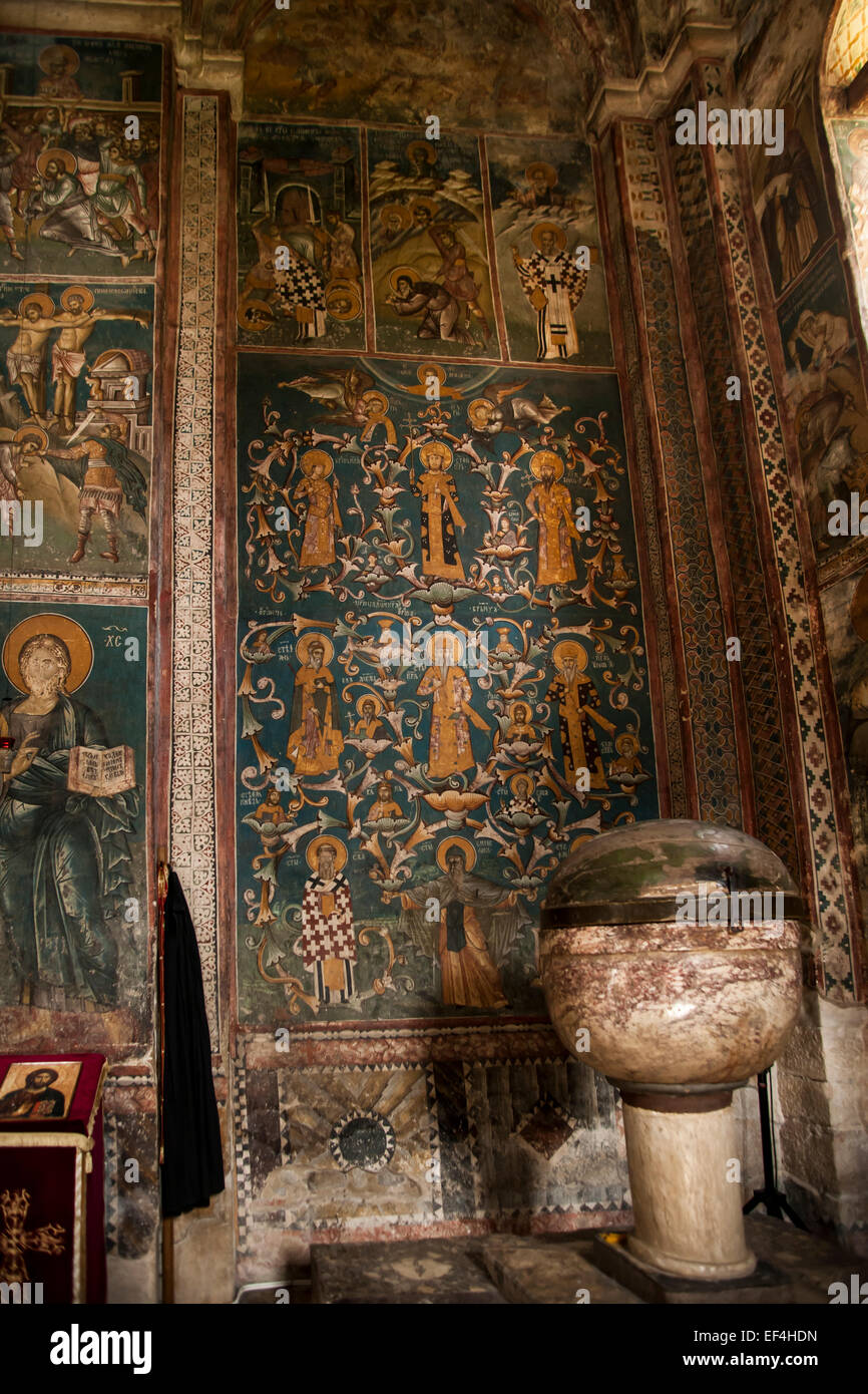 Interior of the narthex of the church of the Dečani monastery, Kosovo ...