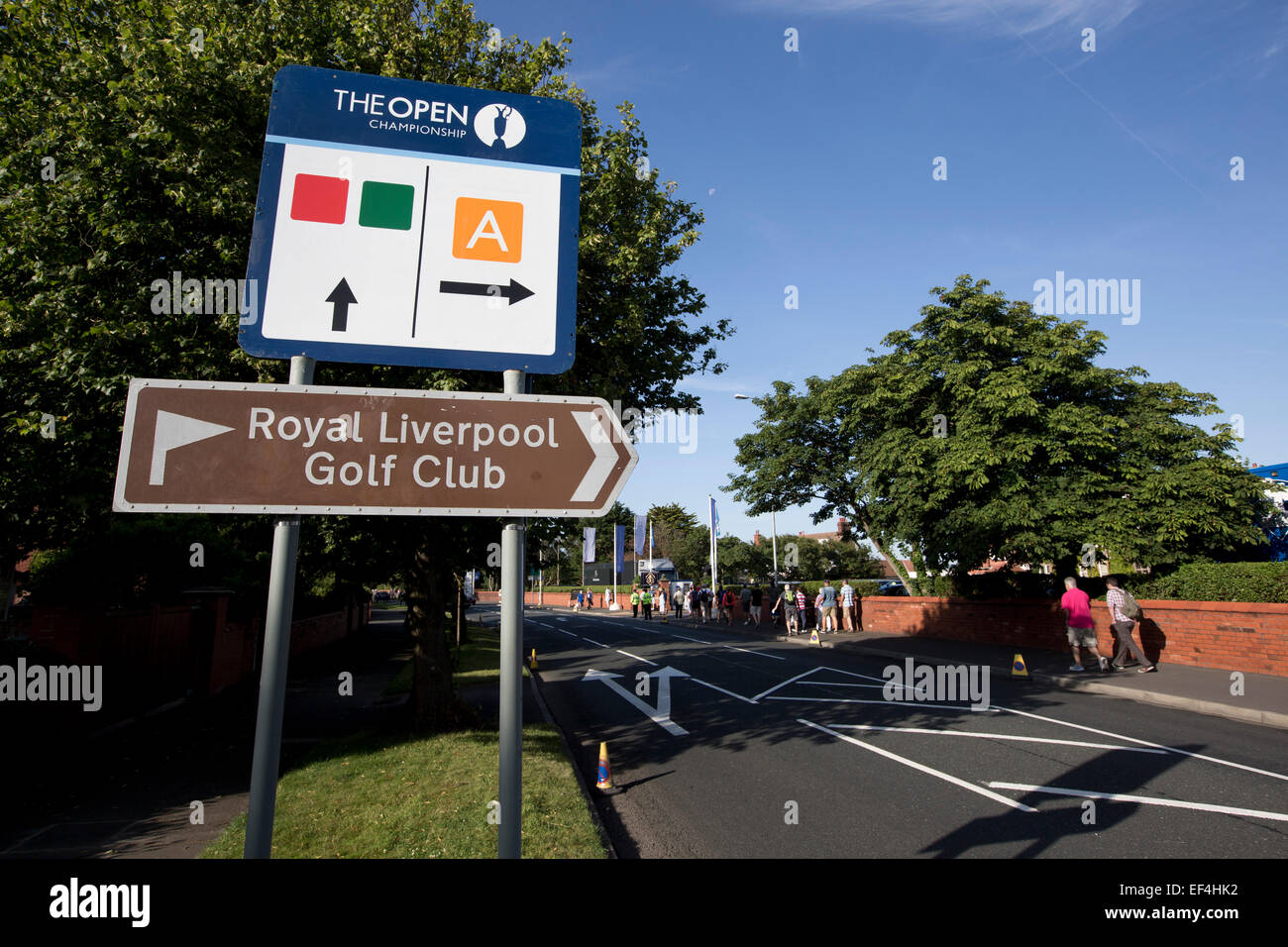 The sign outside the main club house at the Royal Liverpool Golf Club ...