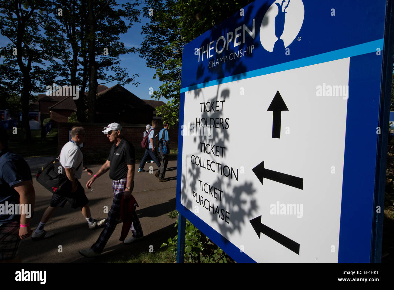 A sign outside the main club house at the Royal Liverpool Golf Club in ...