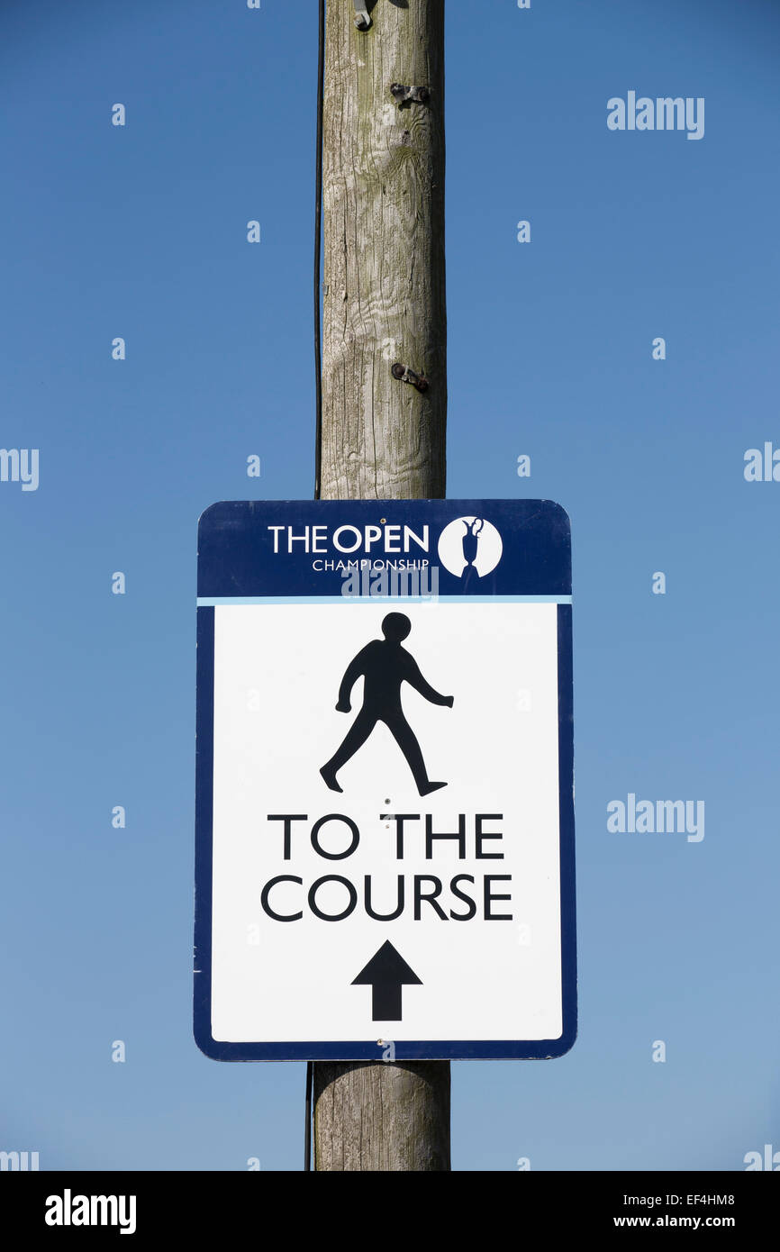 A sign outside the main club house at the Royal Liverpool Golf Club in ...