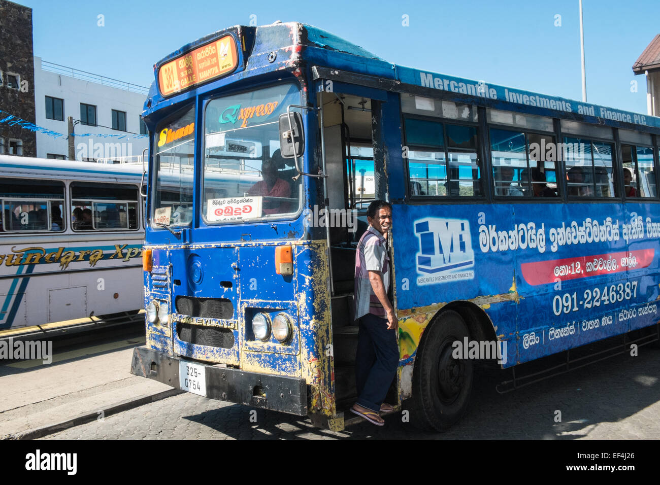 Ashok-Leyland bus at Galle Bus Station,Galle, Sri Lanka Stock Photo - Alamy