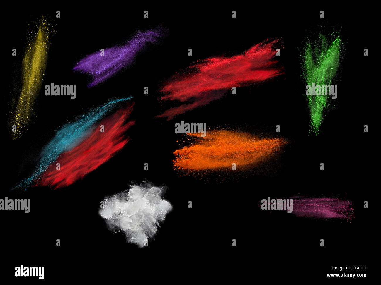 colorful powder splash on black background Stock Photo - Alamy